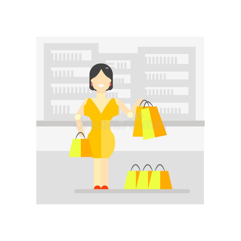 Shopper Icon Vector Sign and Symbol Isolated on White Background ...