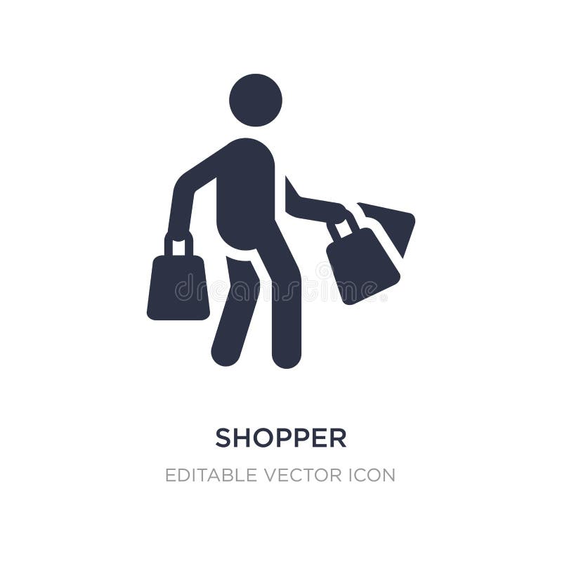 Shopper Icon Vector Sign and Symbol Isolated on White Background Stock ...