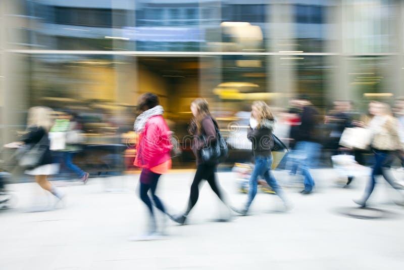 Shopper Walking Past a Store Window Stock Image - Image of lifestyle ...