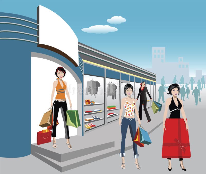 Shoppers stock vector. Illustration of fashion, market - 2201524