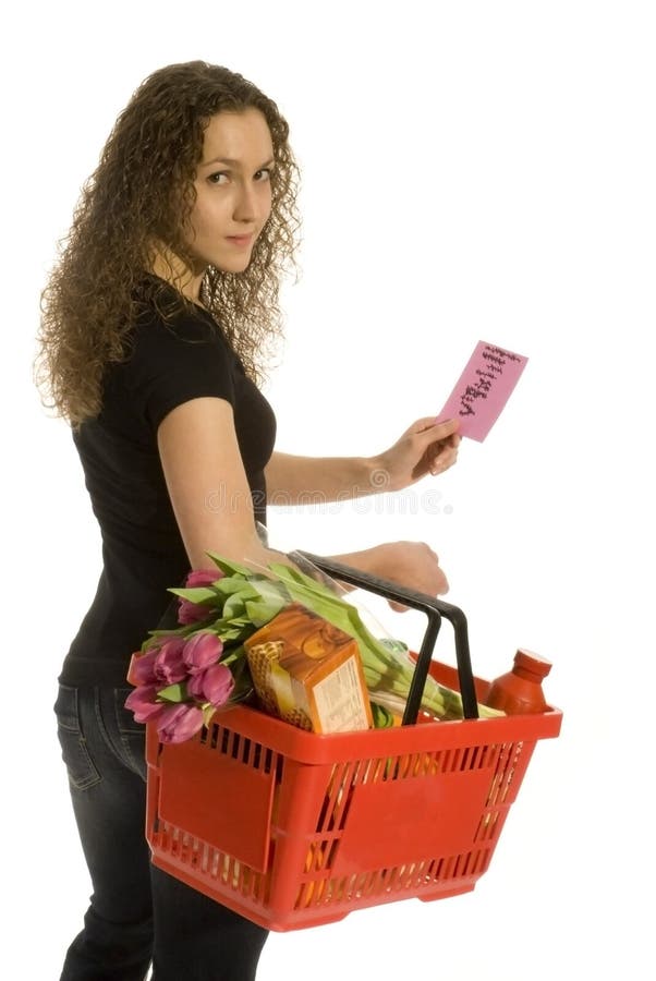 Daily shopping stock photo. Image of carrying, pink, written - 4103368