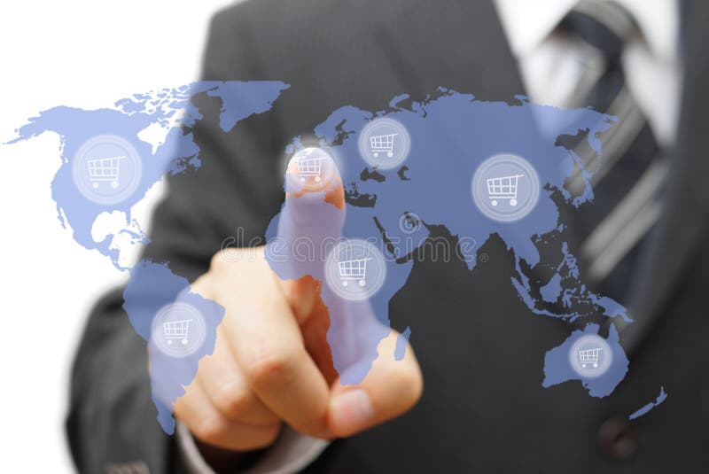 Shopping Around the World or Sell Products Globally Stock Photo - Image ...