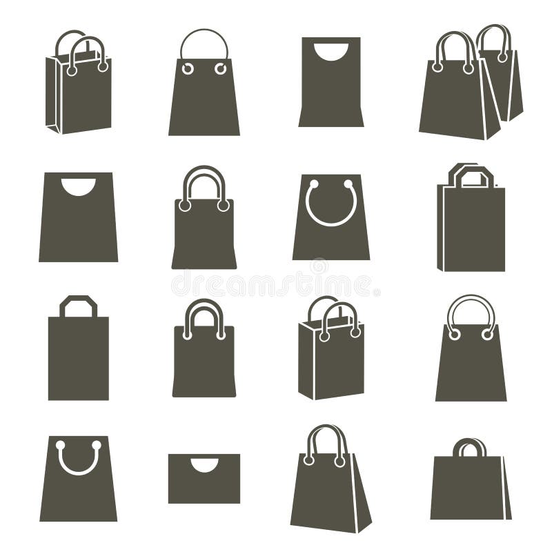 Shopping Back Icons Vector Set, Shopping Theme Stock Vector ...