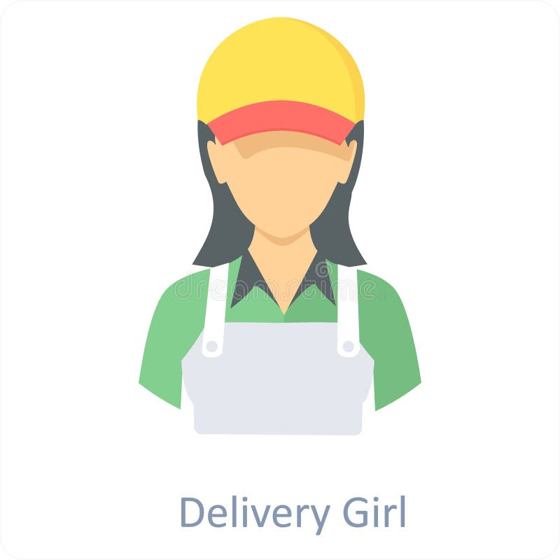 Delivery Girl stock vector. Illustration of woman, shopping - 264956317