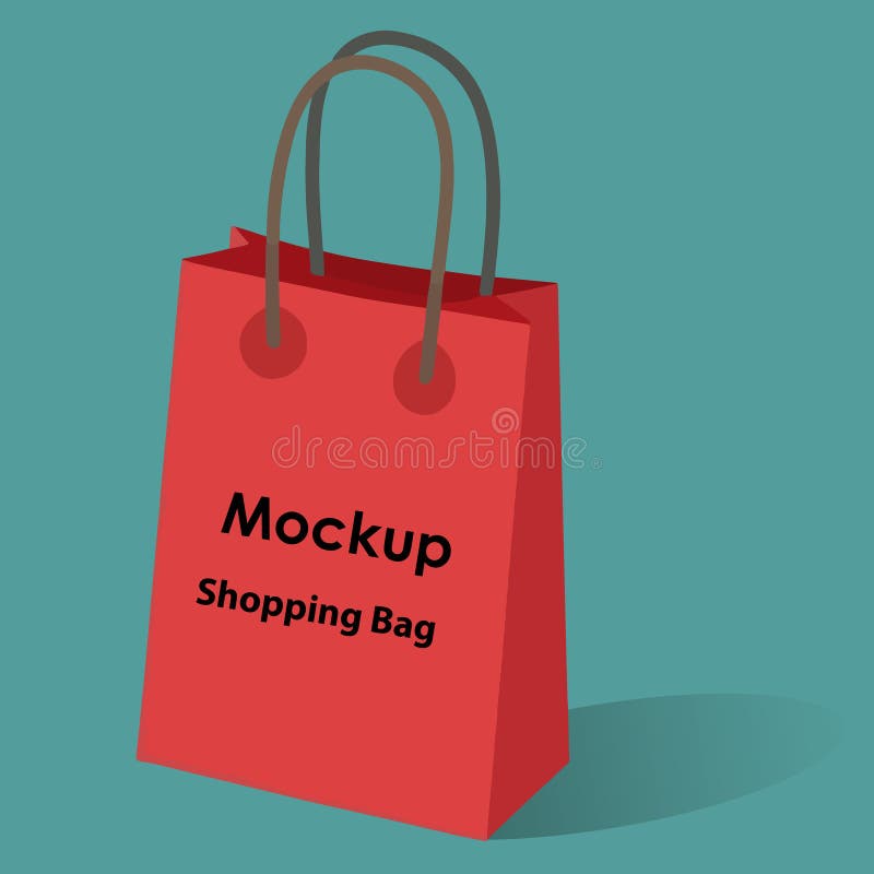 Shopping Bag Mockup Vector Illustration Stock Vector - Illustration of ...