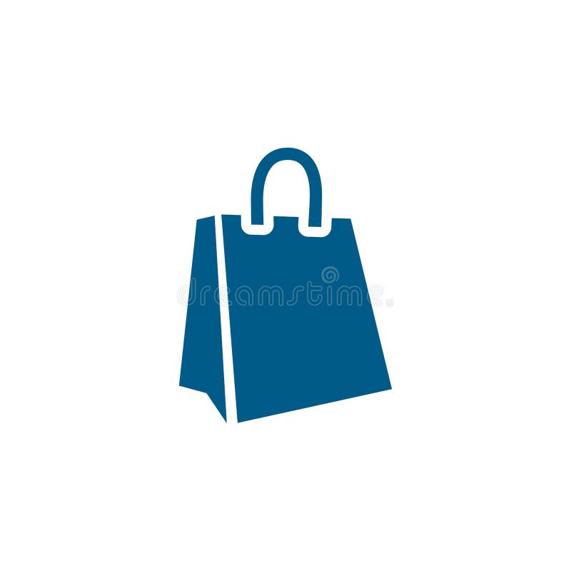 Shopping Bag Blue Icon on White Background. Blue Flat Style Vector ...