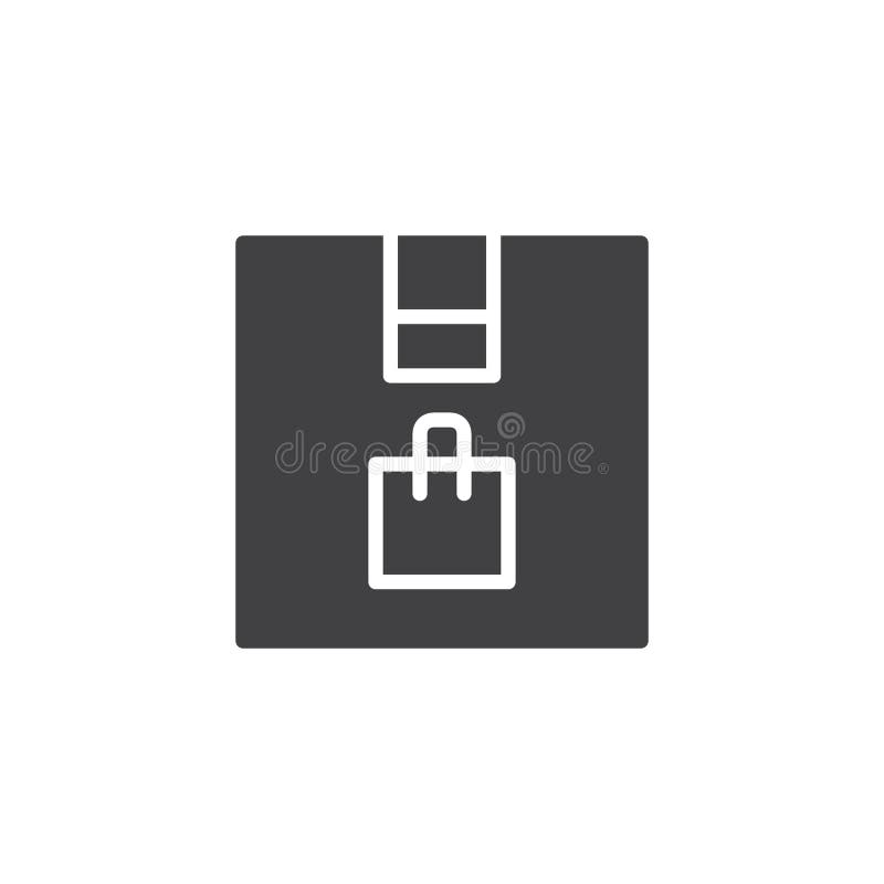 Shopping Bag Box Vector Icon Stock Vector - Illustration of flat, shop ...