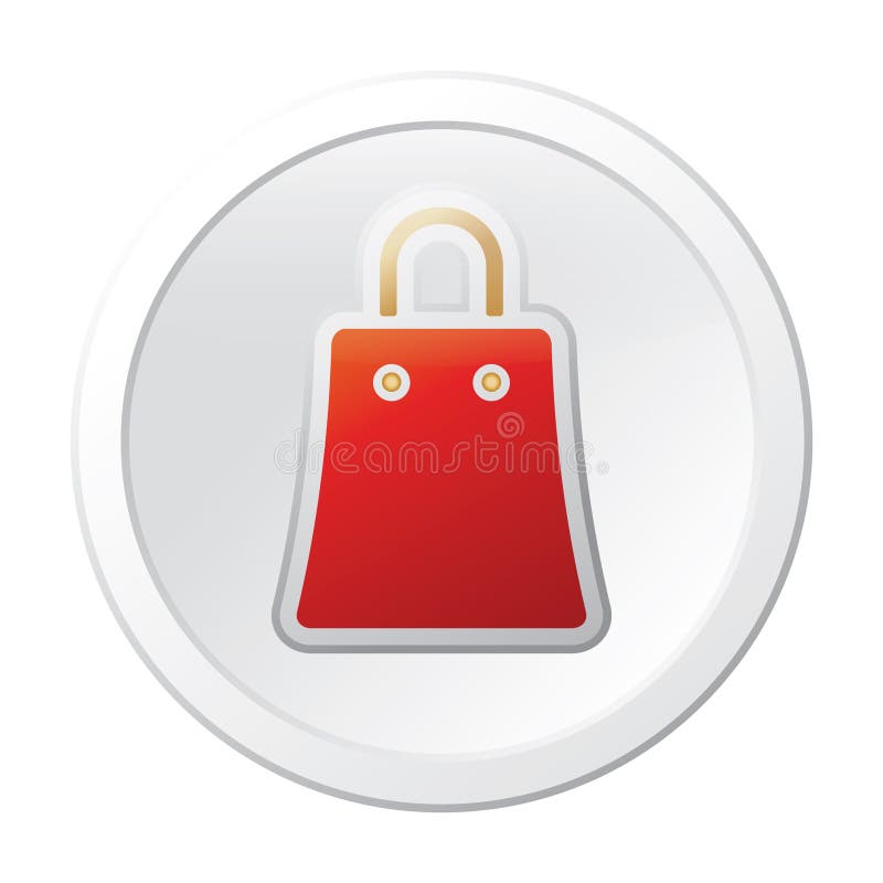 Shopping Bag Button. Vector Illustration Decorative Background Design ...