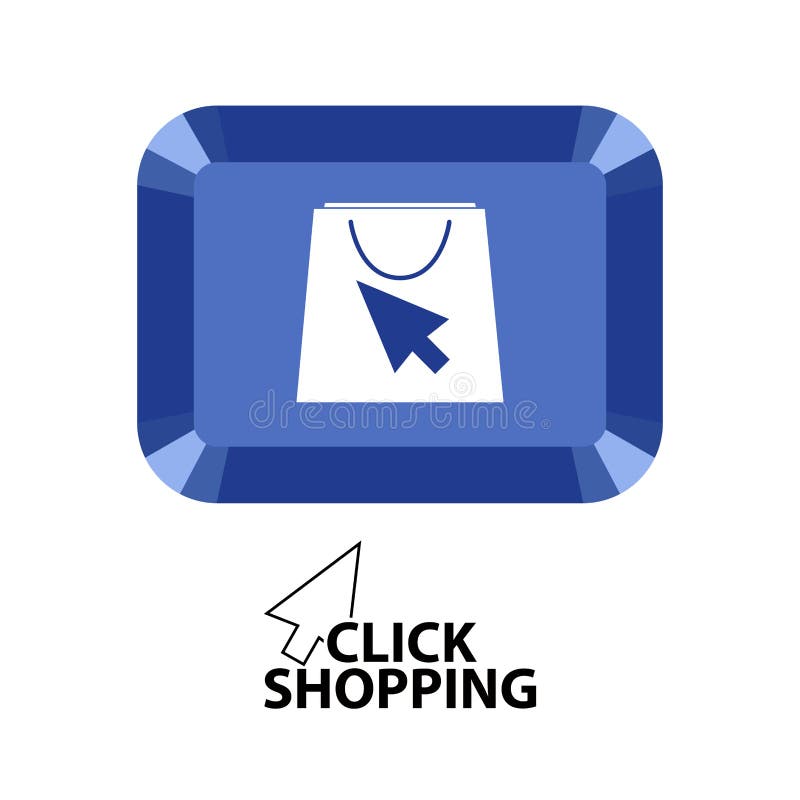 Shopping bag in a button stock vector. Illustration of design - 137749855