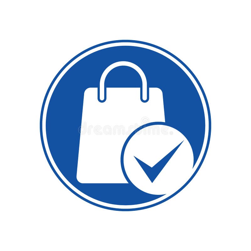 Shopping Bag Check Logo Icon. Stock Vector - Illustration of market ...