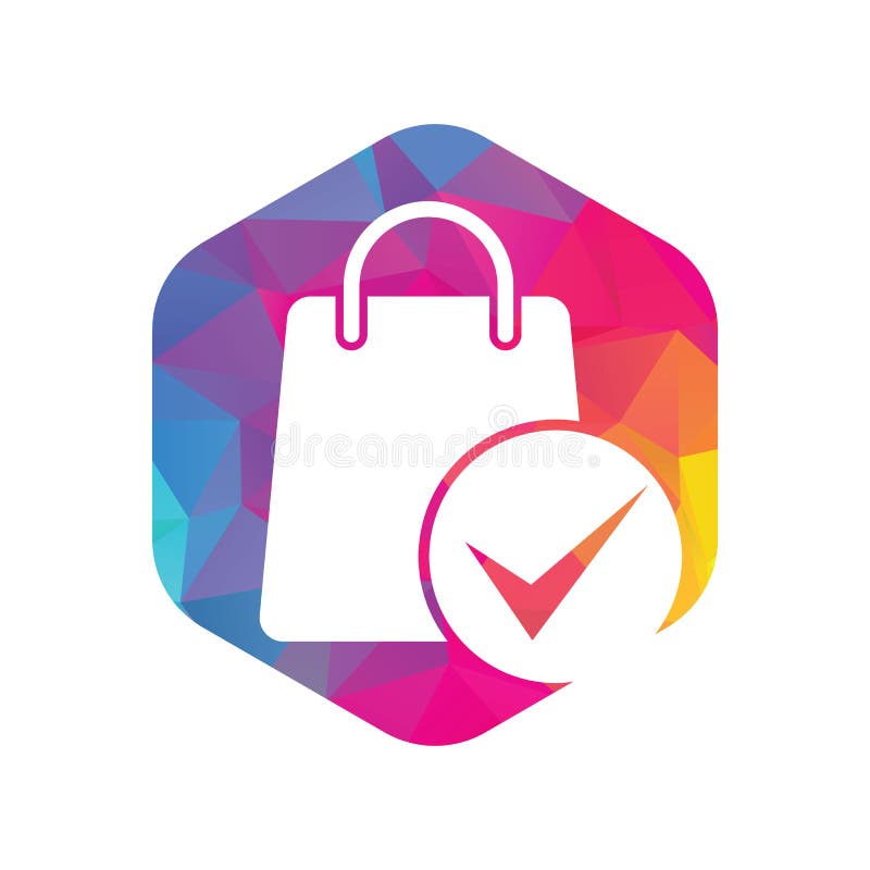 Shopping Bag Check Logo Icon. Stock Vector - Illustration of market ...