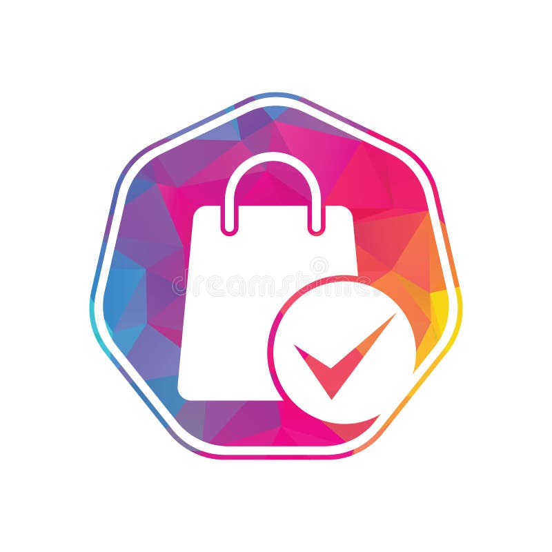 Shopping Bag Check Logo Icon. Stock Vector - Illustration of ...