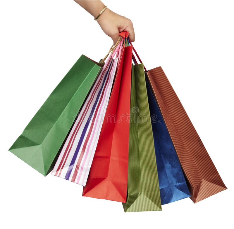 Rainbow Shopping Bags stock image. Image of mall, present - 11912611