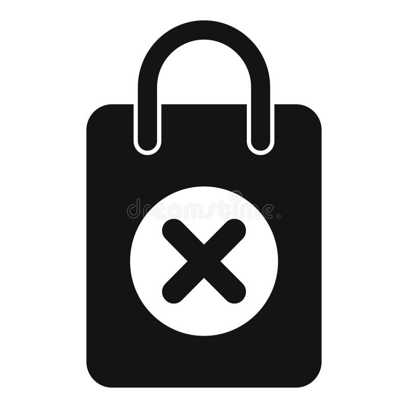 Shopping Bag with Delete Sign Showing No Shopping Concept Stock Vector ...