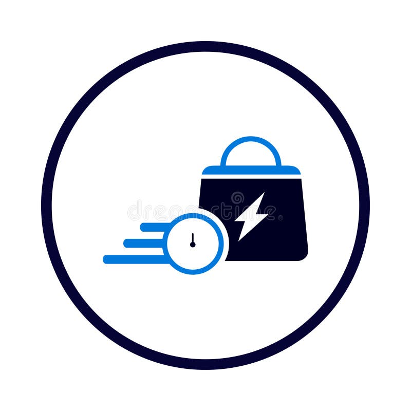 Shopping Bag, Fast, Time, Fast Time Shopping Icon Stock Vector ...