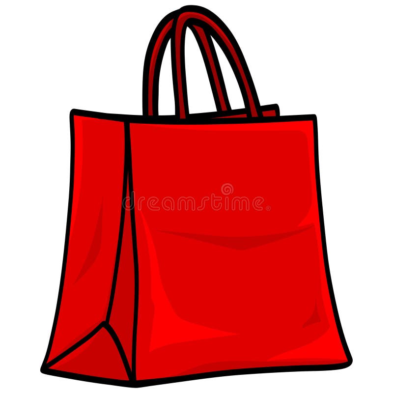 Shopping Bag Goodie Packet Drawing Illustration Vector Stock Vector ...