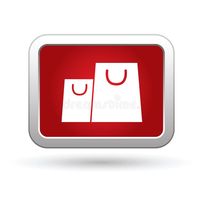 Shopping Bag Icon on the Button Stock Vector - Illustration of people ...