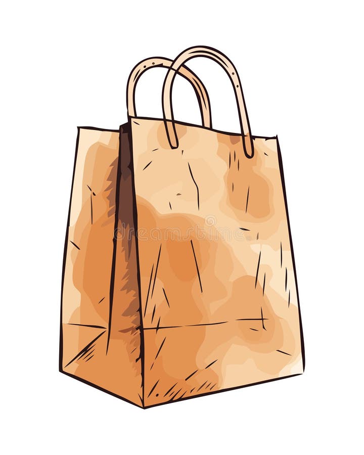 Shopping Bag Icon Carrying Gift Packet Design Stock Vector ...