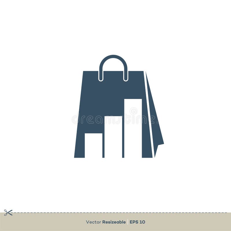 Shopping Bag Icon Logo Template Stock Chart Illustration Design Stock ...