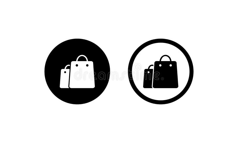 Shopping Bag Icon Set. Button for Applications, Web, App.Eco Paper Bag ...