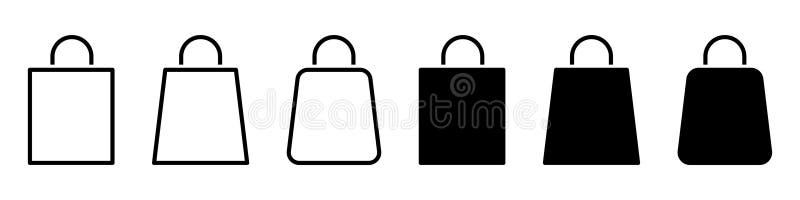 Shopping Bag Icon Set Simple Design. Stock Illustration - Illustration ...