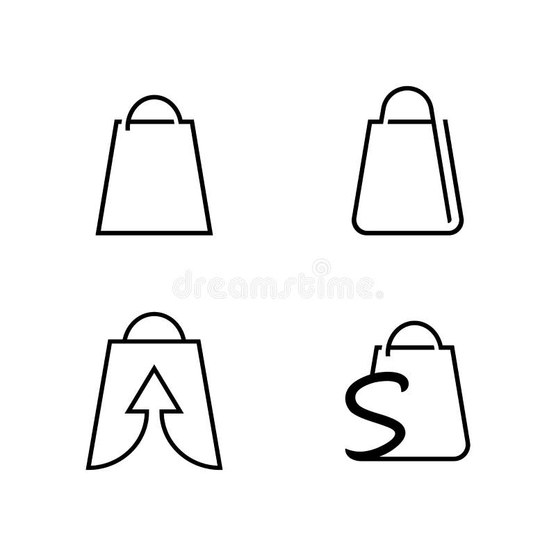 Shopping Bag Icon Vector Logo, Symbols Stock Vector - Illustration of ...