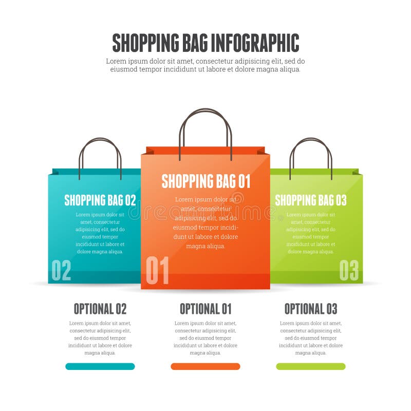 Shopping Bag Infographic stock vector. Illustration of info - 57931372