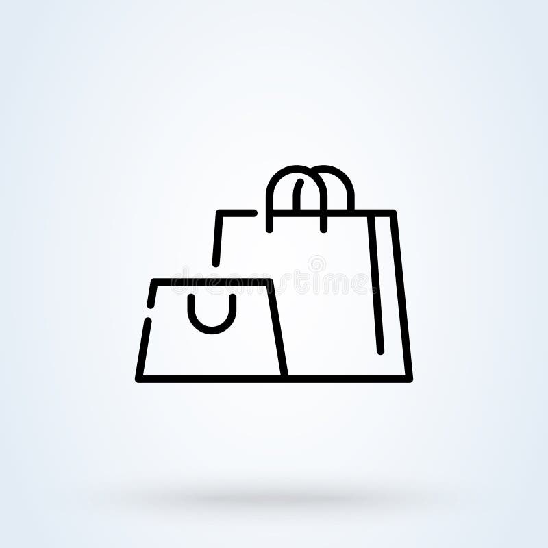 Shopping Bag Line Icon or Logo. Vector Linear Illustration Stock Vector ...