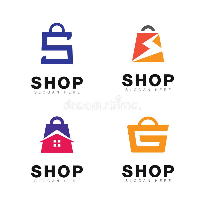 Shopping Bag Logo Icon Design Vector Stock Vector - Illustration of ...