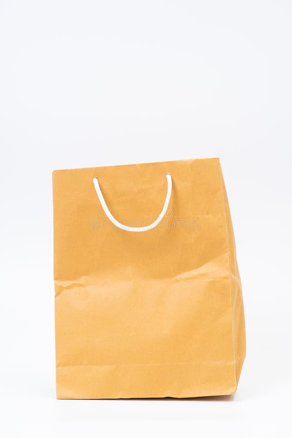 Shopping Bag Made from Recycle Paper on White Background Stock Image ...