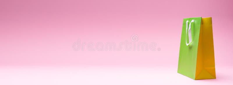 Shopping Bag on Pink Background Stock Photo - Image of supermarket ...