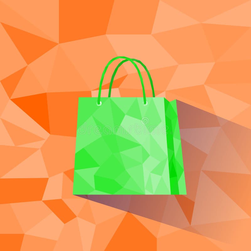 Shopping Bag Polygon Style Design Shadow Vector Stock Vector ...