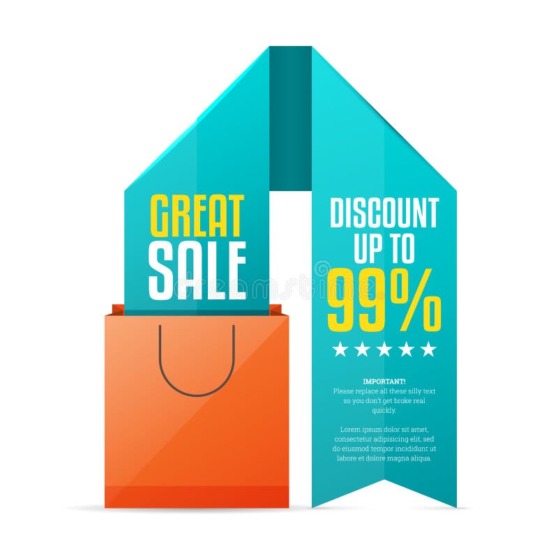 Shopping Bag Ribbon Copyspace Stock Vector - Illustration of ...