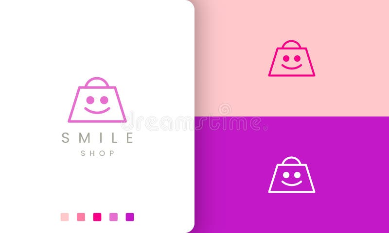 Shopping Bag Smile Logo in Simple and Modern Style Stock Vector ...