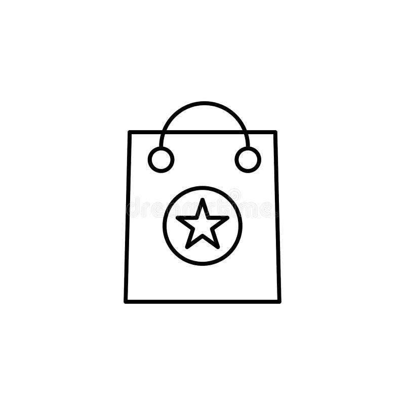Shopping Bag, Star, Supermarket Icon. Element of Marketing for Mobile ...