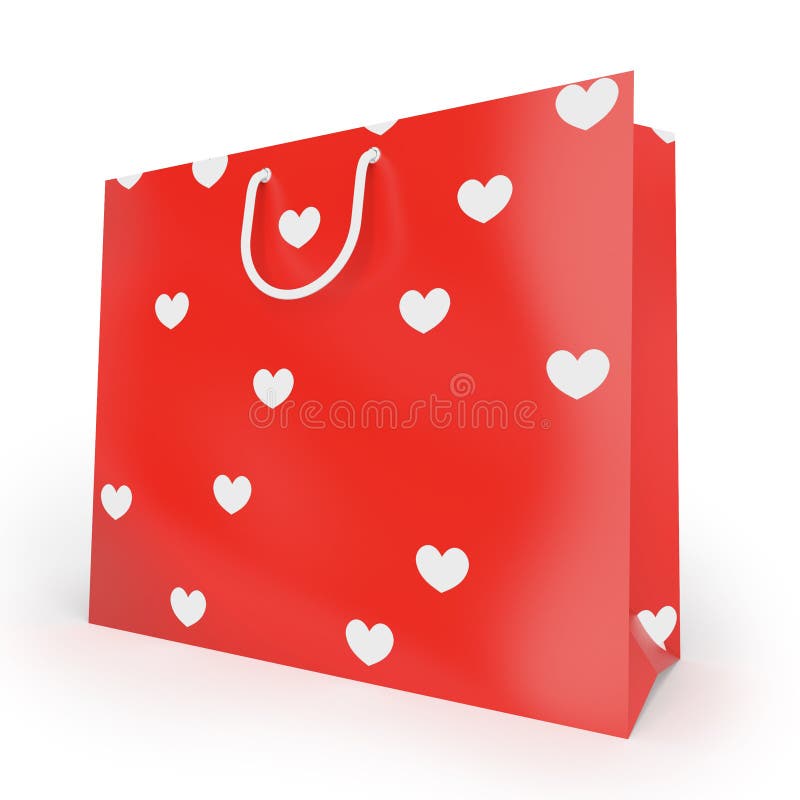 Shopping Bag with Texture from Hearts Stock Illustration - Illustration ...
