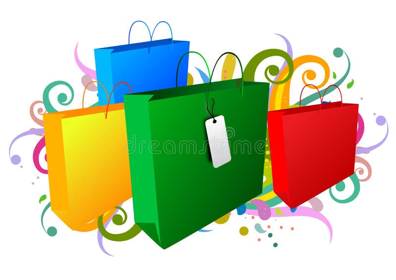 Shopping Bags Stock Vector Illustration Of Market Graphic 9100359