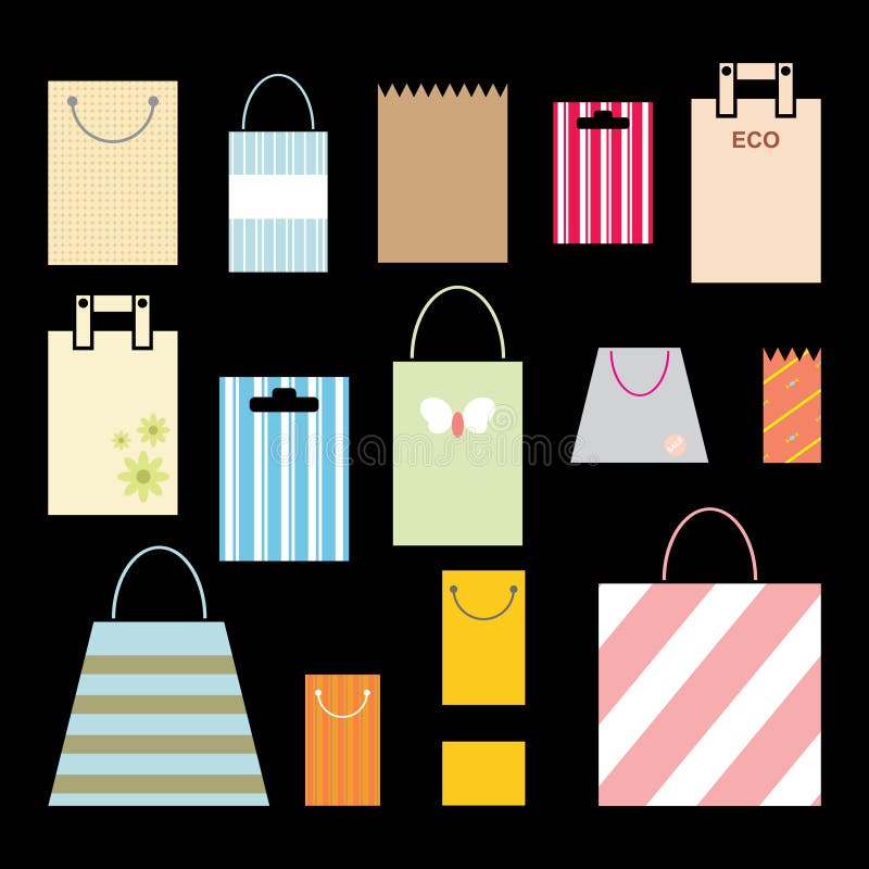 Shopping package vector stock vector. Illustration of colored - 5097003
