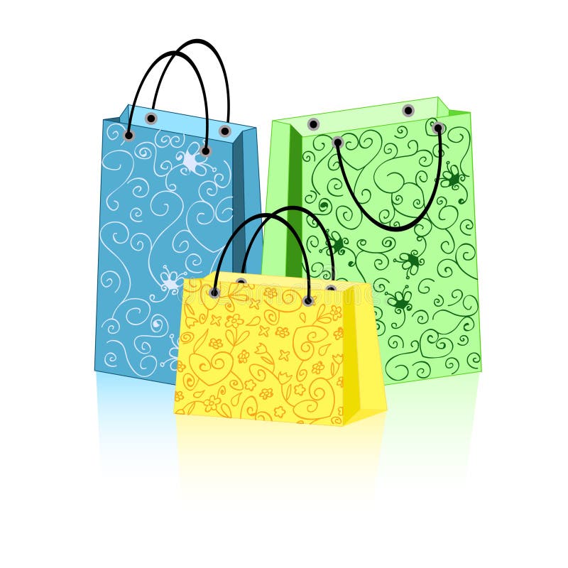 Shopping package vector stock vector. Illustration of colored - 5097003