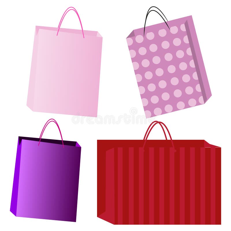Shopping bags stock vector. Illustration of clothes, purple - 35560064