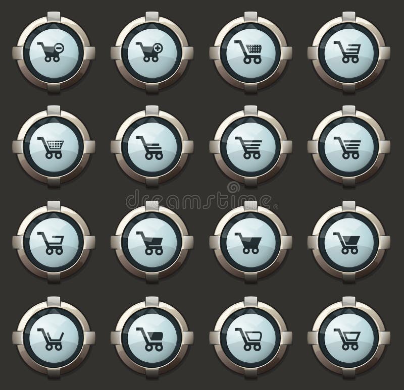 Shopping Bascket icons set stock illustration. Illustration of icon ... Shopping Bascket icons set stock illustration. Illustration of icon ...