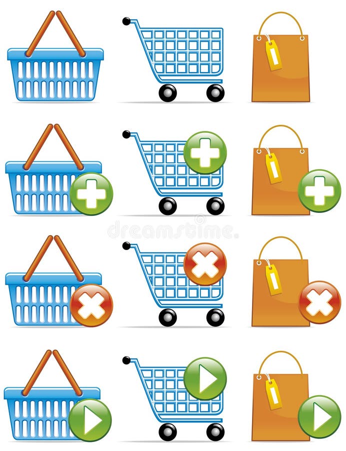 Shopping cart icons stock vector. Illustration of business - 28629638