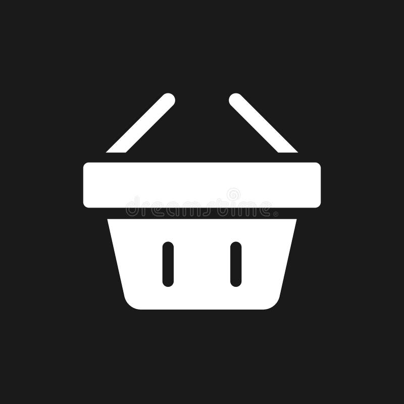 Shopping Basket Dark Mode Glyph Ui Icon Stock Vector - Illustration of ...