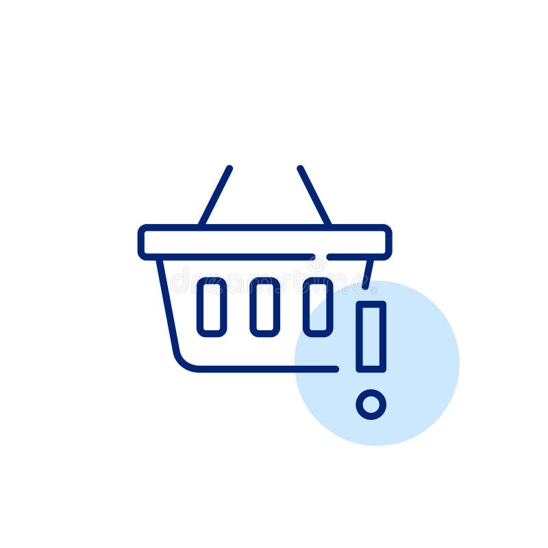 Shopping Basket and Exclamation Mark. Important Notice, Urgent or ...