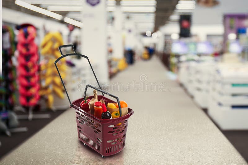 Shopping Basket Full of Products Stock Photo - Image of copy, design ...