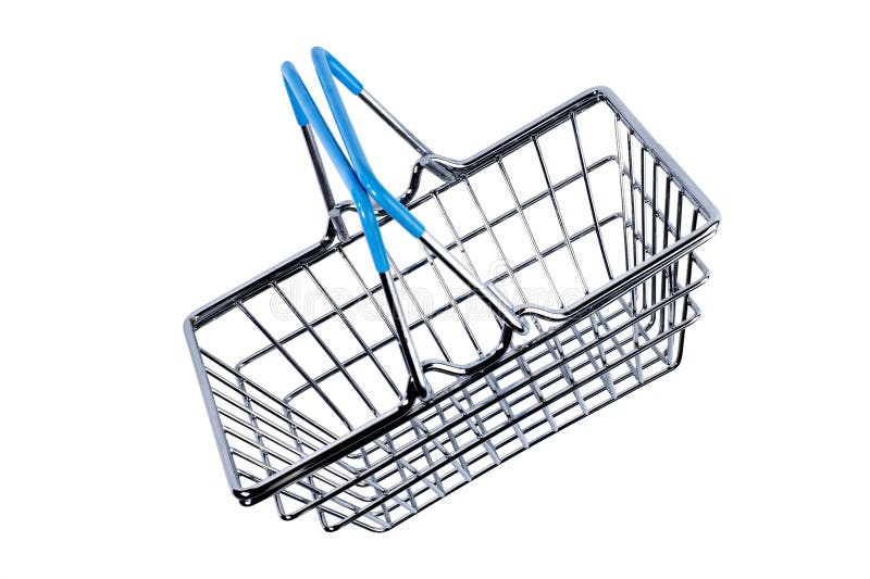 Shopping Basket for Goods on White Isolated Stock Image - Image of ...