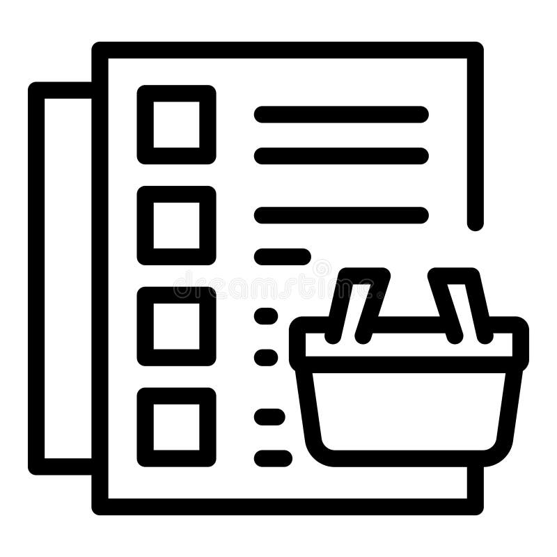 Shopping Basket Icon Over Checklist Representing Online Shopping ...