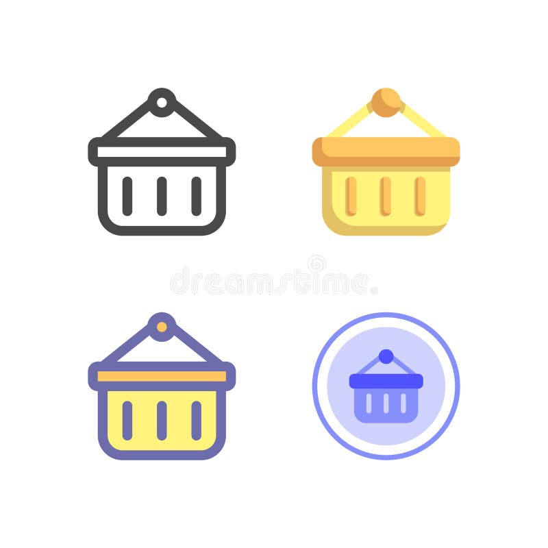 Shopping Basket Icon Pack Isolated on White Background. for Your Web ...