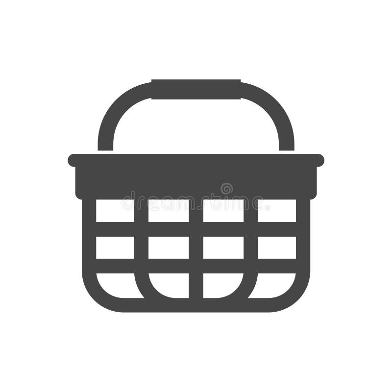 Shopping Basket Icon on White Background Stock Illustration ...