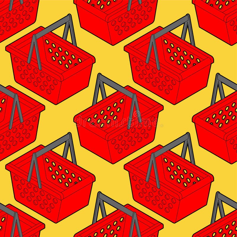 Shopping Basket Pattern Seamless. Geometric Supermarket Basket ...